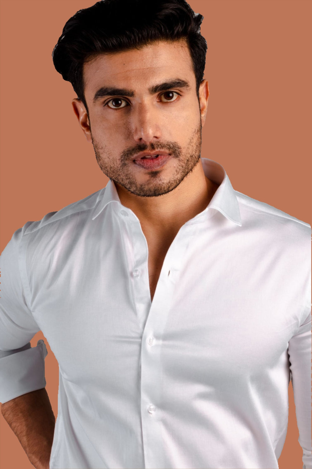 Moonlight - Classic Solid Slim Fit Shirt - White