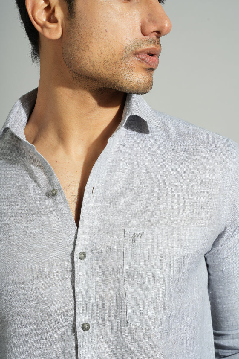 Slate Grey - Pure Linen Shirt